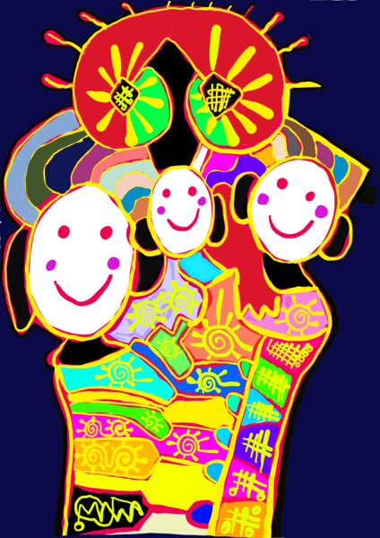 Our earth family_series2-4/10 - 支援型NFT TriARTs by SocialCompassのNFT | Adam byGMO